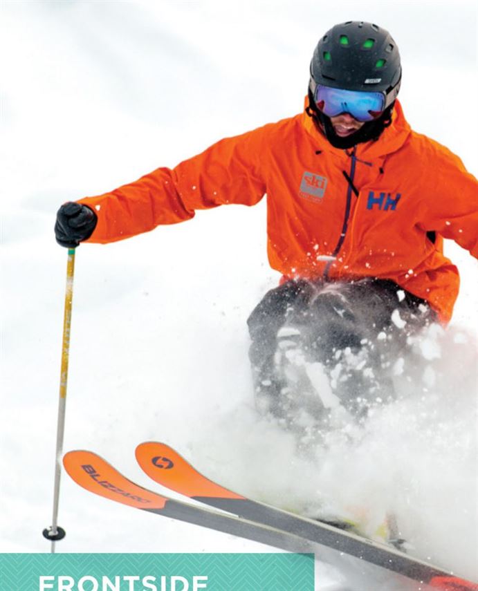 Modern Frontside skis range from 60-85mm at the waist,