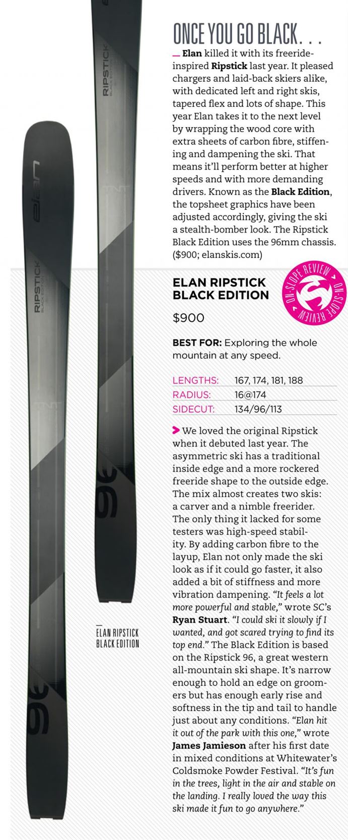 Elan Ripstick Black ⋆ Ski Canada Magazine